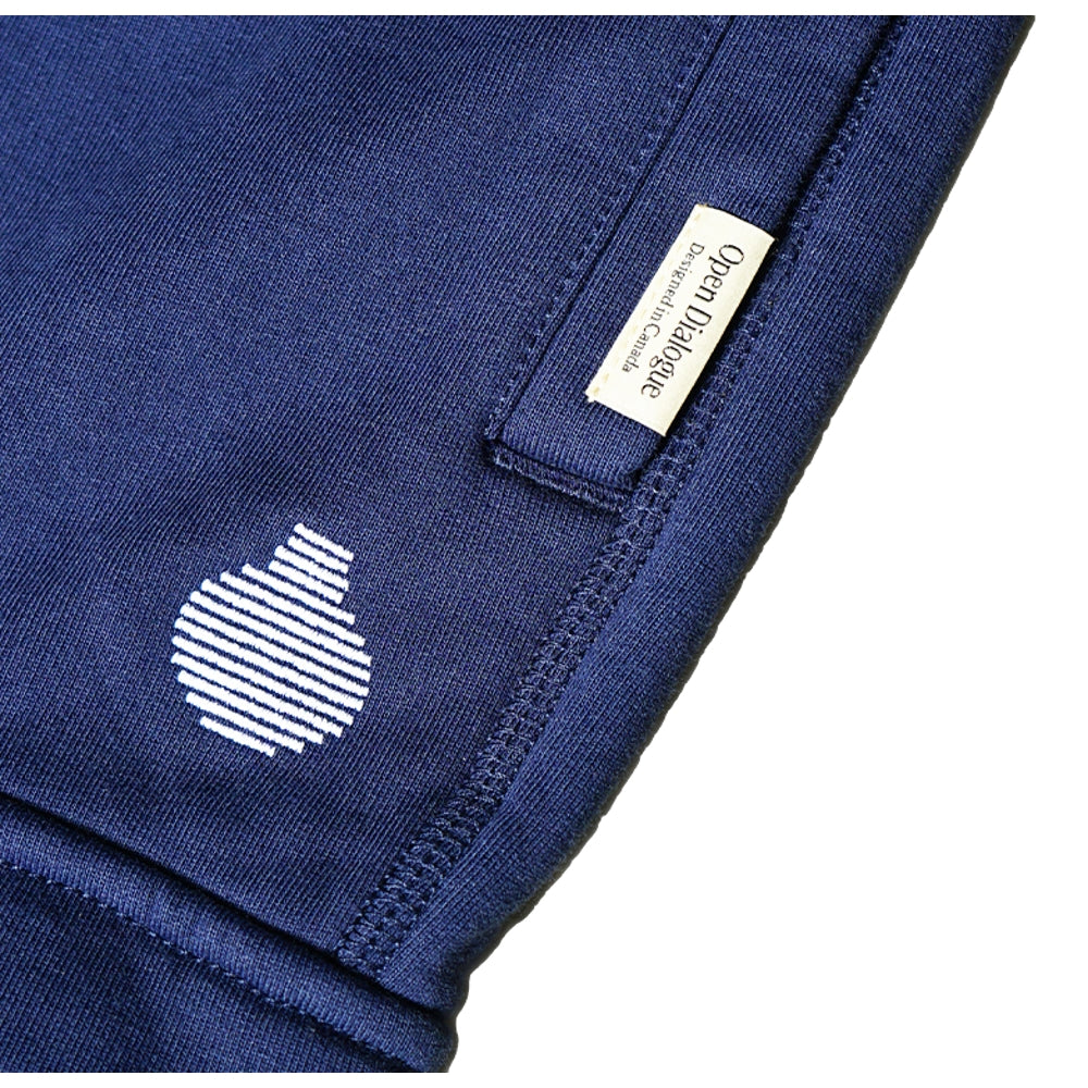 OPEN DIALOGUE LASER PRINTED PATTERN SWEAT SHORTS-BLUE - Popcorn Store