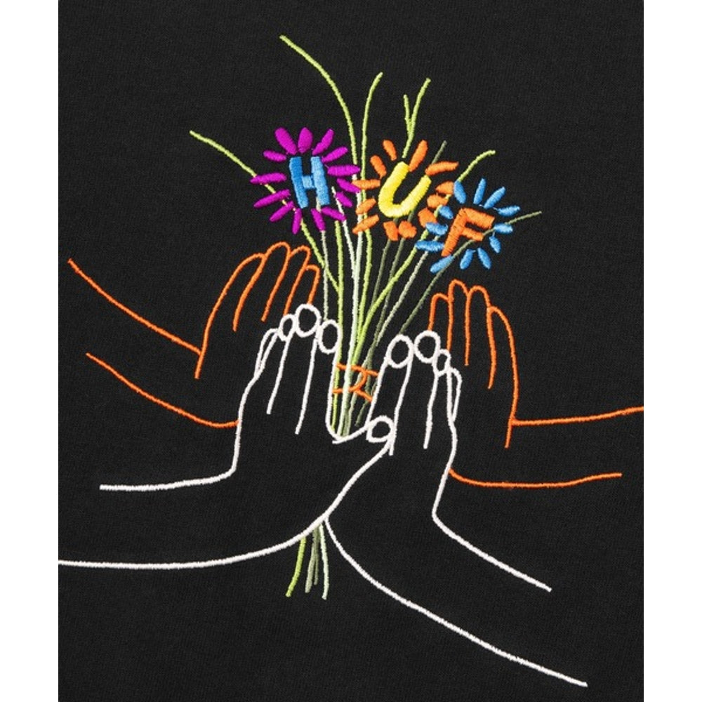 HUF JP COMMUNITY HAND CREW-BLACK - Popcorn Store