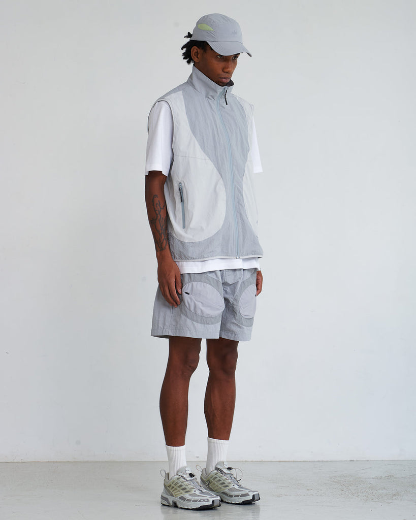 NINE POINT NINE LAGOON TRANSPARENT POCKET SHORTS-LIGHT GREY - Popcorn Store