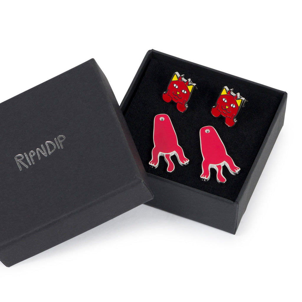 RIPNDIP LORD DEVIL EARRINGS-RED - Popcorn Store