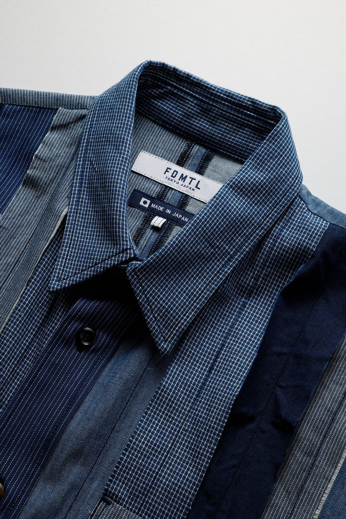 FUNDAMENTAL OBI S/S SHIRT RINSE-INDIGO - Popcorn Store