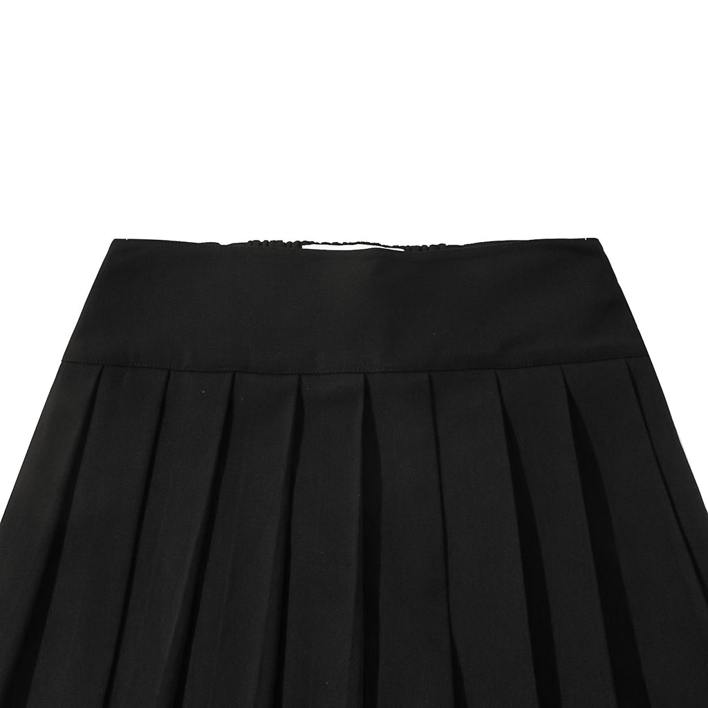 NEUTRAL SOCIETY PLEATED MINI SKIRT-BLACK - Popcorn Store
