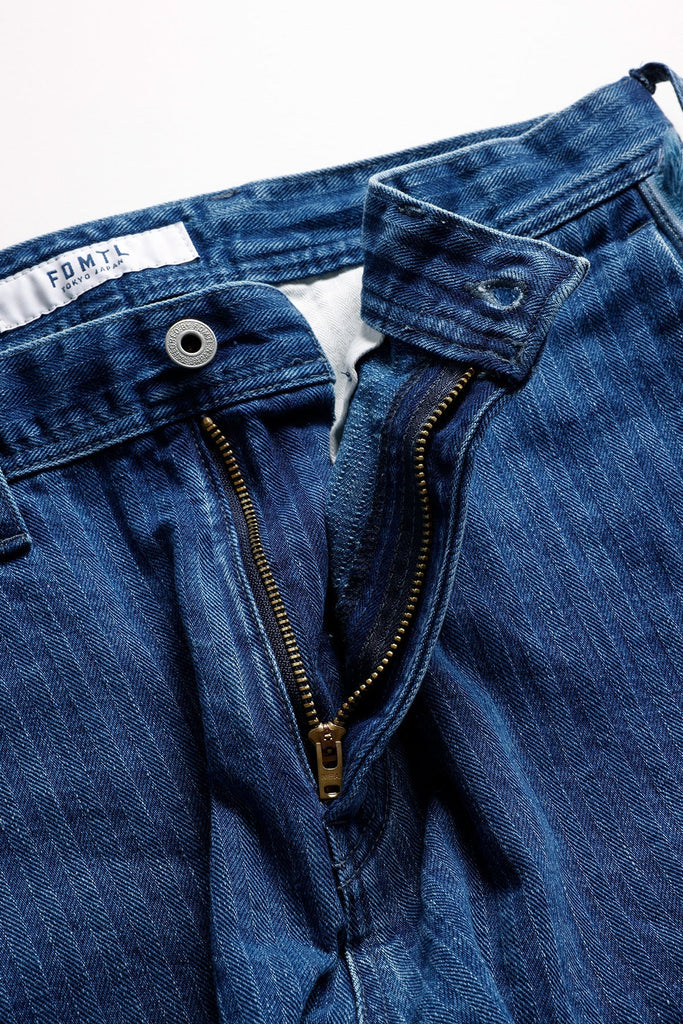 FUNDAMENTAL SIDE OBI SHORT PANTS 3YR WASH-INDIGO - Popcorn Store