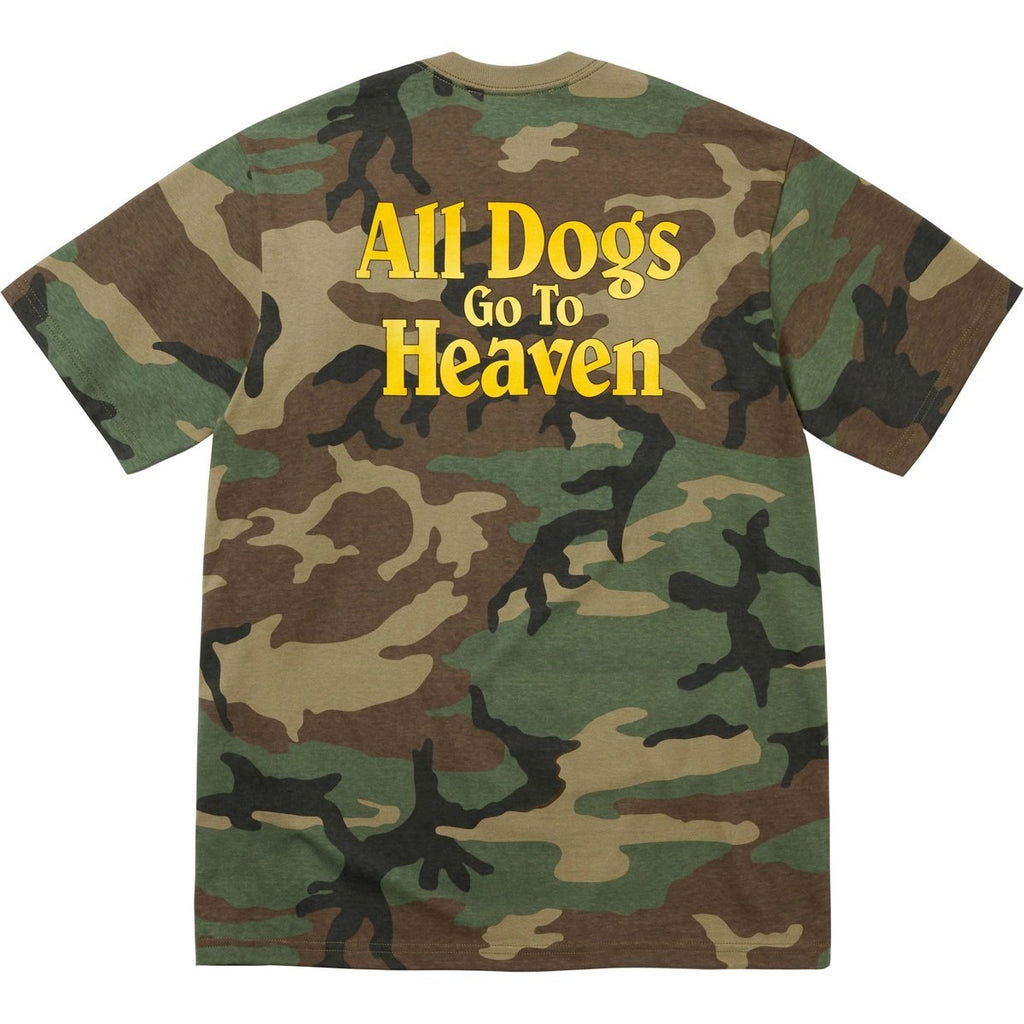 SUPREME ALL DOGS GO TO HEAVEN TEE-WOODLAND CAMO - Popcorn Store