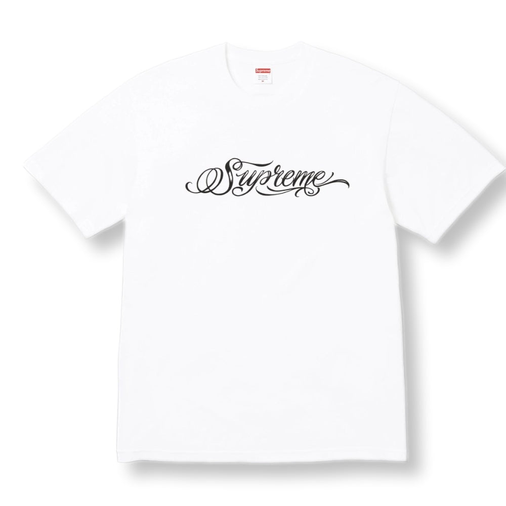 SUPREME SCRIPT TEE-WHITE - Popcorn Store