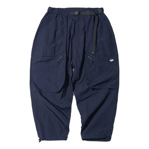 NINE POINT NINE MOON TRAPEZOIDAL PANTS-NAVY