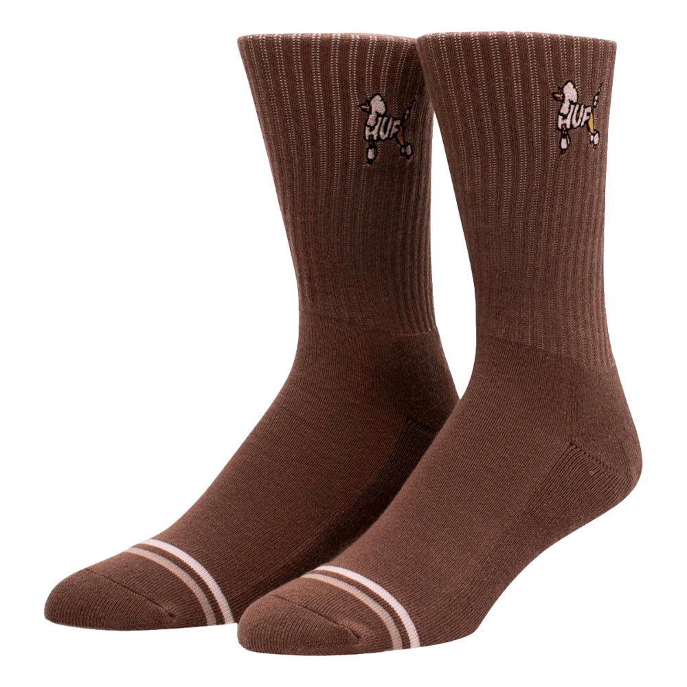 HUF POODLE CREW SOCK-BROWN - Popcorn Store
