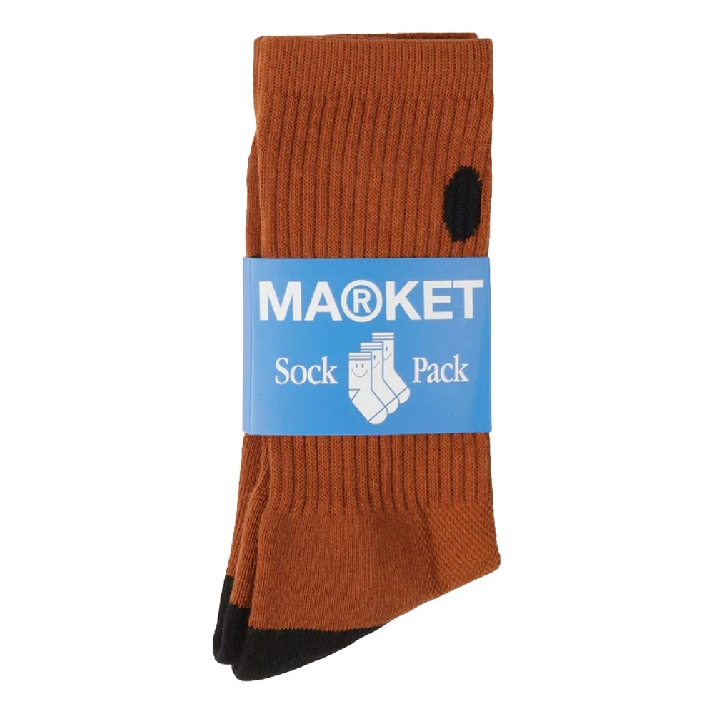 CHINA TOWN MARKET SMILEY OVERSIZED SOCKS-RUST - Popcorn Store